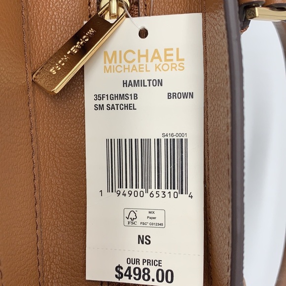 Michael Kors | Bags | Nwt Michael Kors Hamilton Small Satchel Crossbody Brownluggage Signature ...